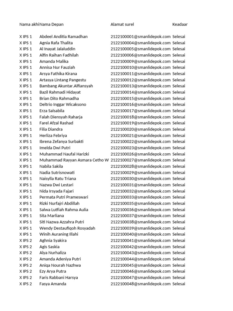 English X IPS 1-4 Revision | PDF