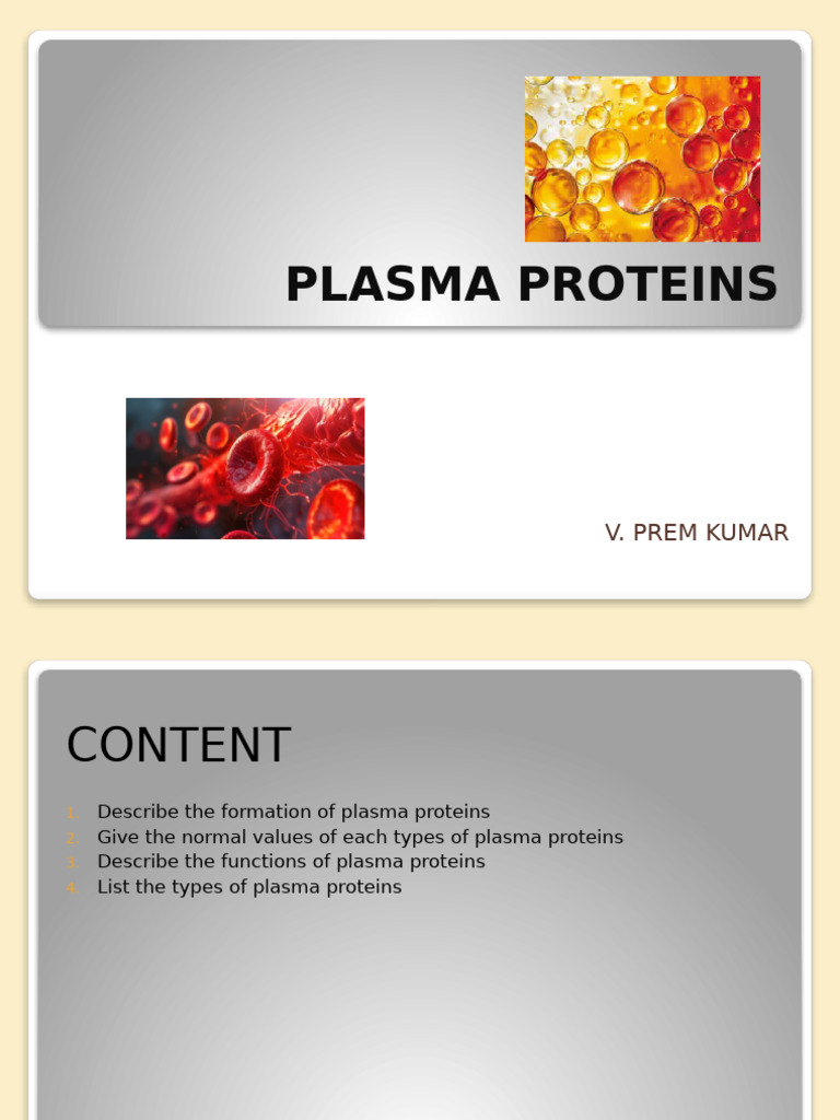 Plasma Proteins - Copy | PDF | Blood Plasma | Blood