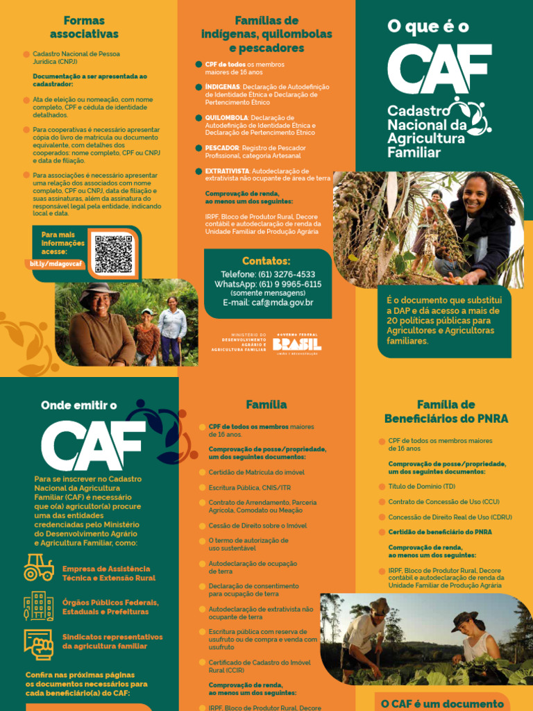 Panfleto - O que é o CAF | PDF | Agricultura