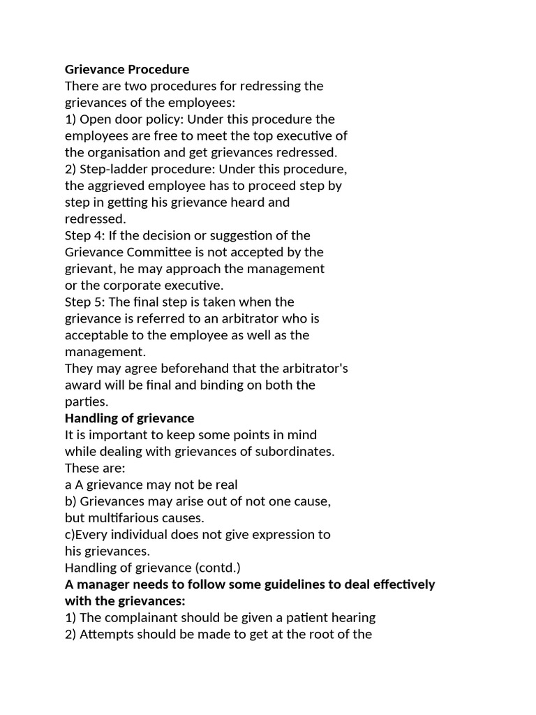 Grievance Procedure | PDF | Justice | Crime & Violence