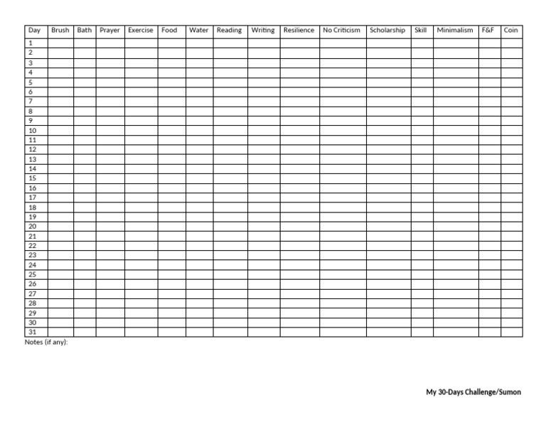 30-Day Personal Growth Challenge | PDF