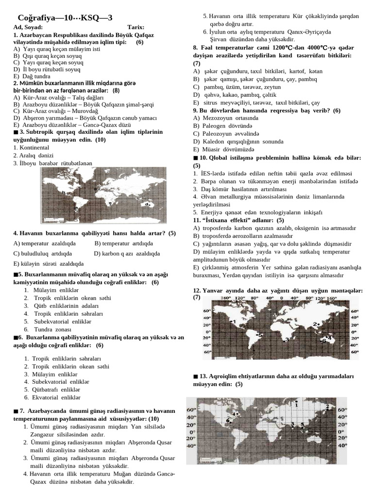 Coğrafiya - 10. KSQ-3 | PDF