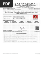Sathyabama CSE Data Science Arrear Hall Ticket | PDF