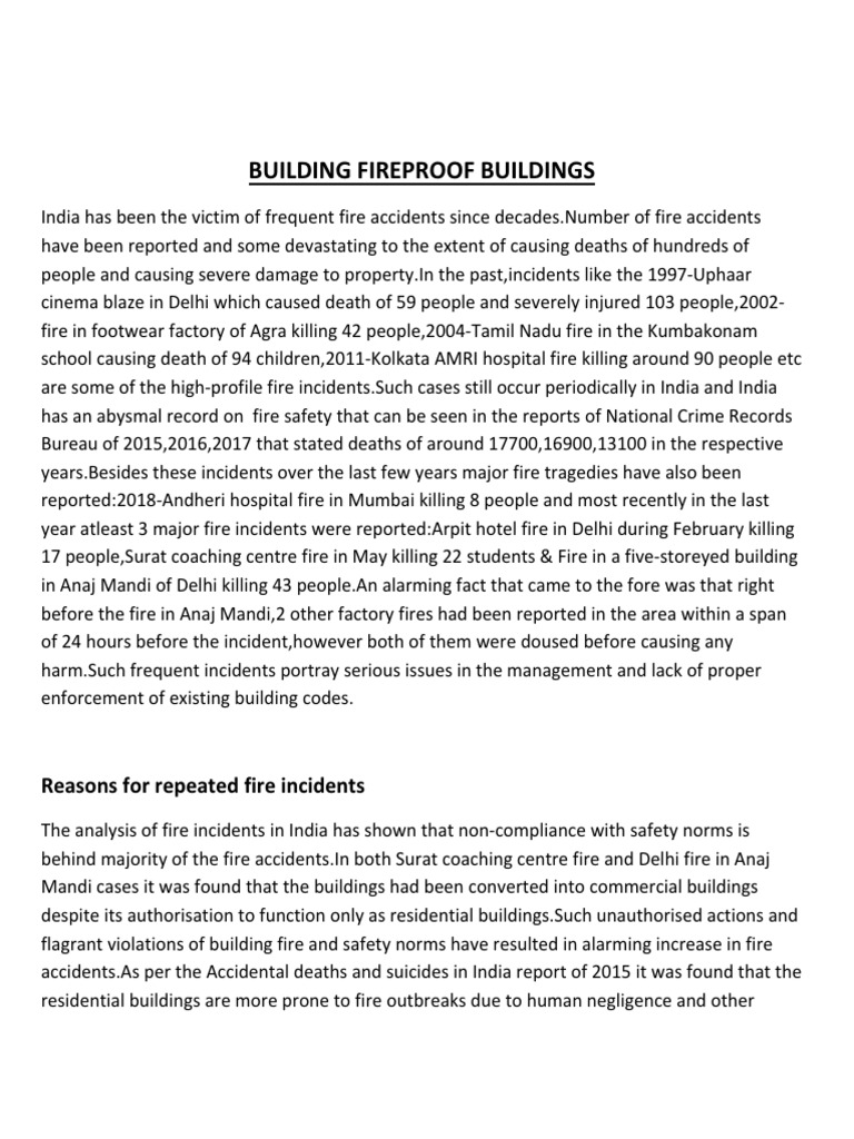 BUILDING FIREPROOF BUILDINGS | PDF | Fire Safety | Safety