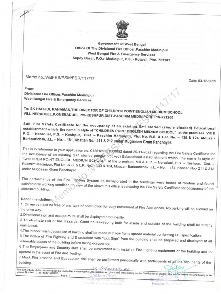 Certificate of Fire 1 | PDF