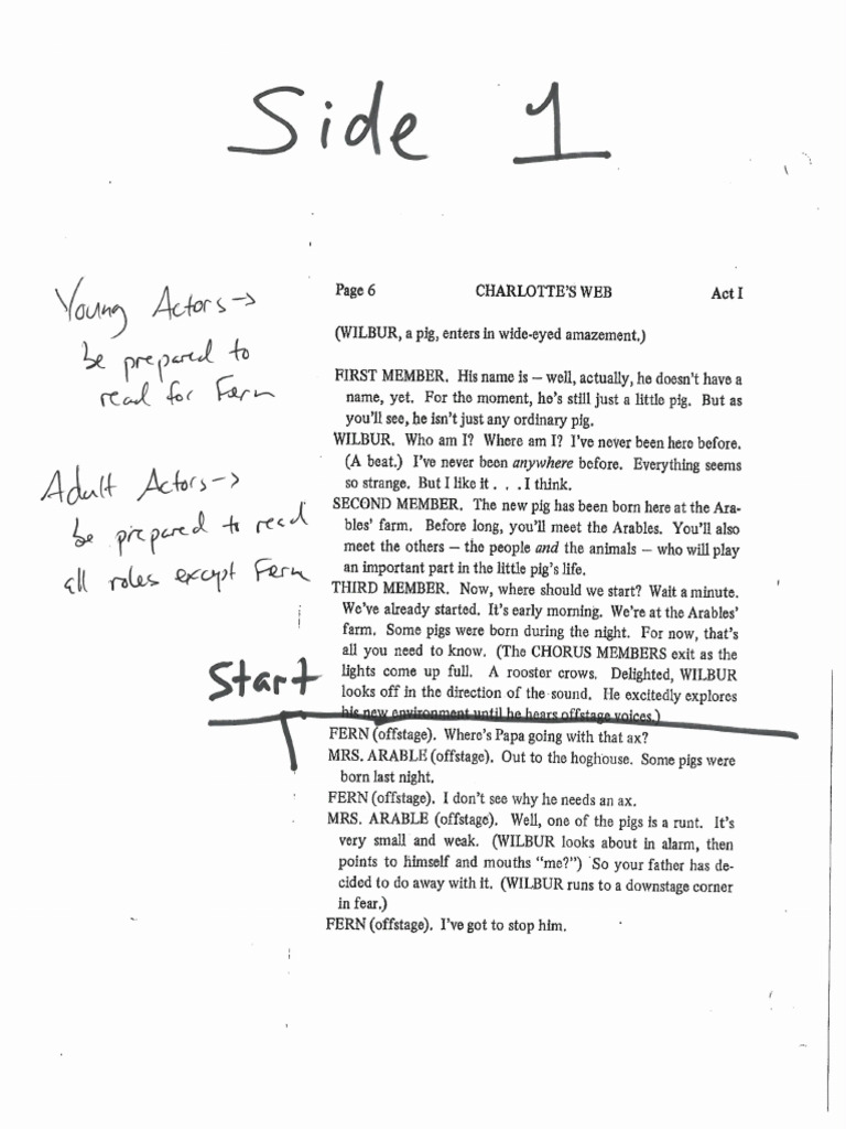 Charlottes-Web-Audition-Sides | PDF