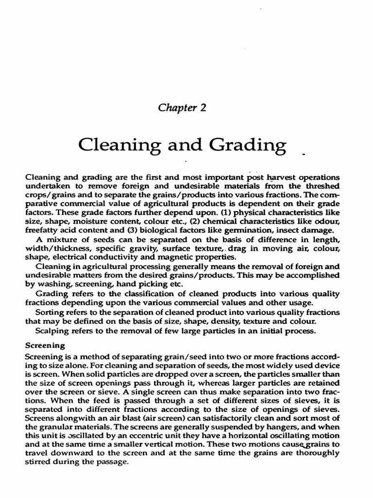 Cleaning, grading,separation | PDF
