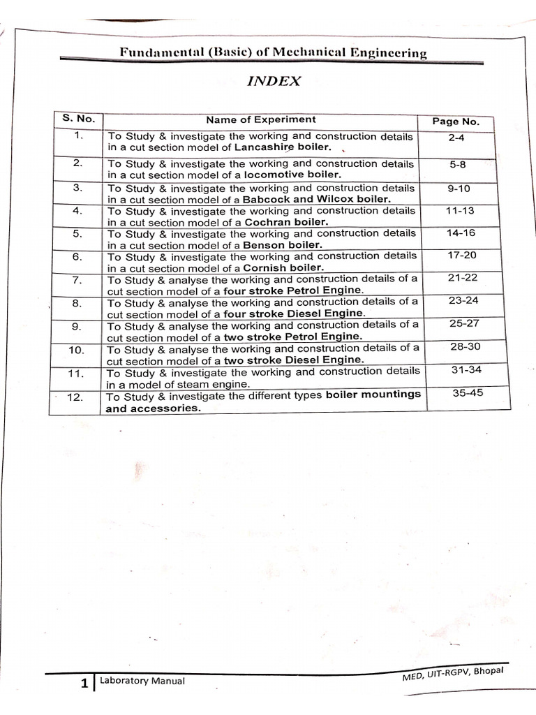 FME Lab Manual | PDF