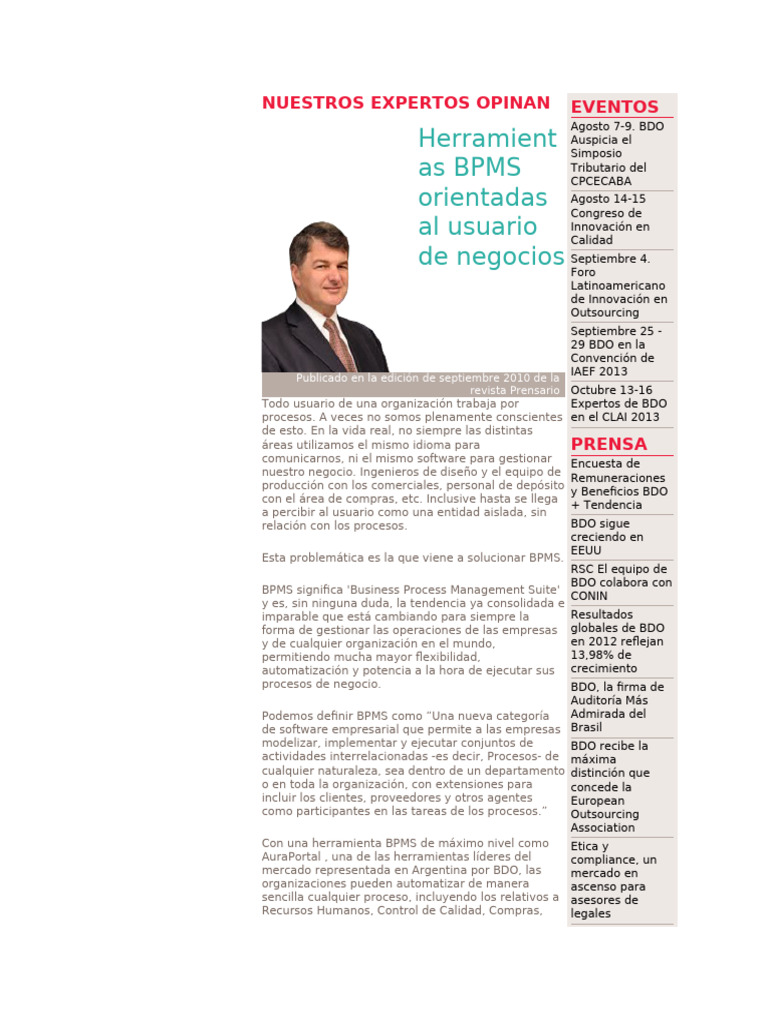 Ventajas de BPMS en Empresas | PDF | Planificación de recursos ...