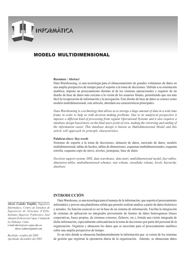 S.04 Introduccion Modelo Multidimensional | PDF | Almacén de datos ...