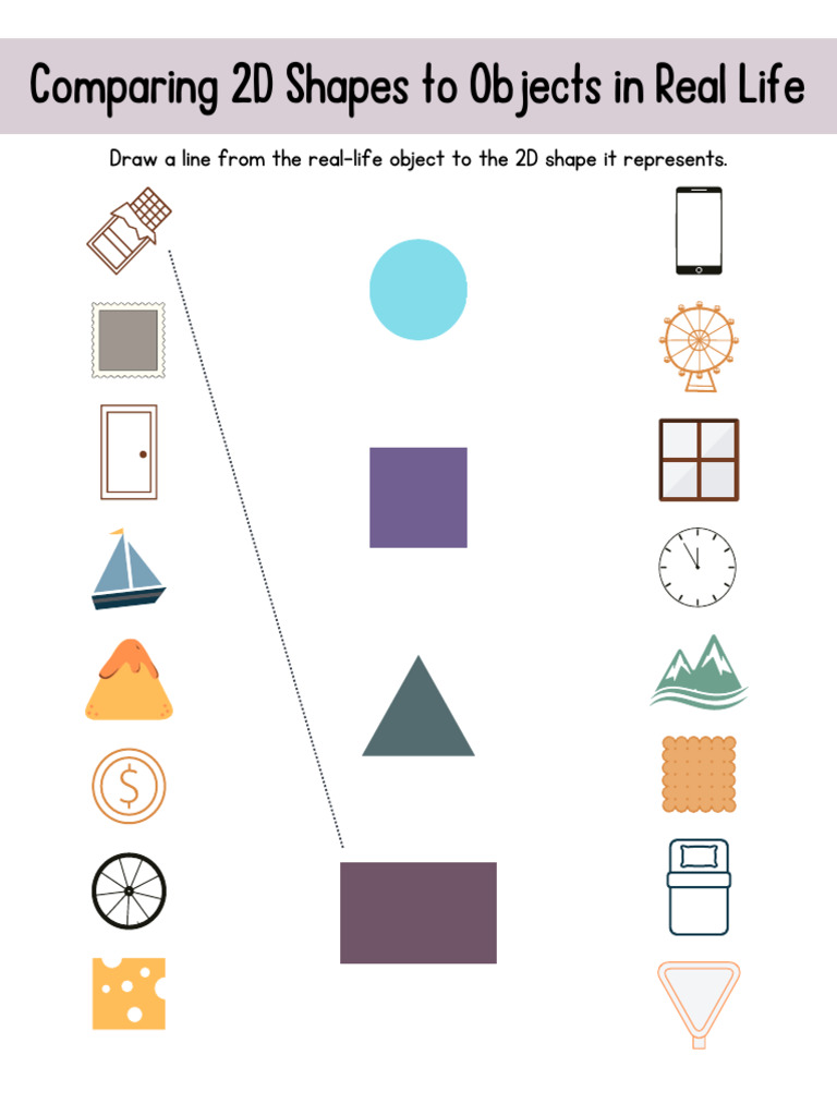 2D Shapes vs. Real-Life Objects | PDF