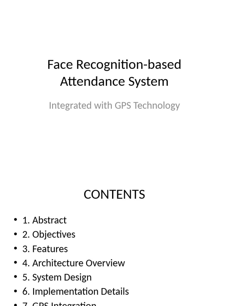 Face Recognition Attendance System Presentation | PDF | Mobile App ...