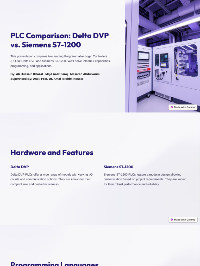 PLCs: Delta DVP vs. Siemens S7-1200 | PDF | Programmable Logic Controller | Computing