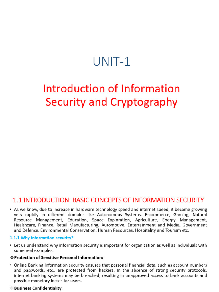 Unit-1 CSDF | PDF | Key (Cryptography) | Encryption