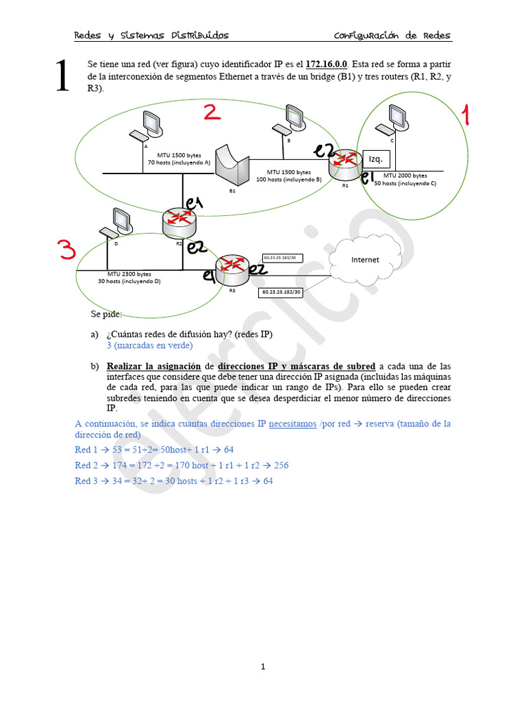 Tema 3 Ejercicios Conf Redes Frag Resueltos | PDF | Dirección IP | Protocolos de internet