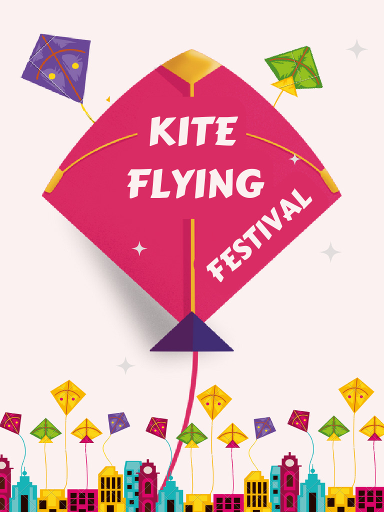 Magenta Illustrated Makar Sankranti Kite Festival Flyer | PDF