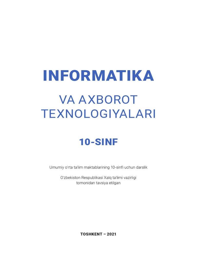 Darslik 10-Sinf | PDF