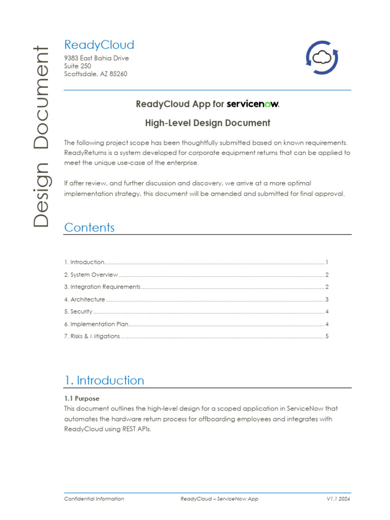 ReadyCloud - ServiceNow App Design v1_2 | PDF | Computer Security ...