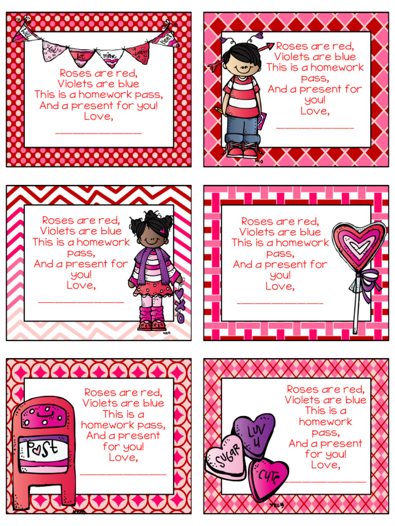 Valentine's Homework Passes | PDF | Schools | Teaching