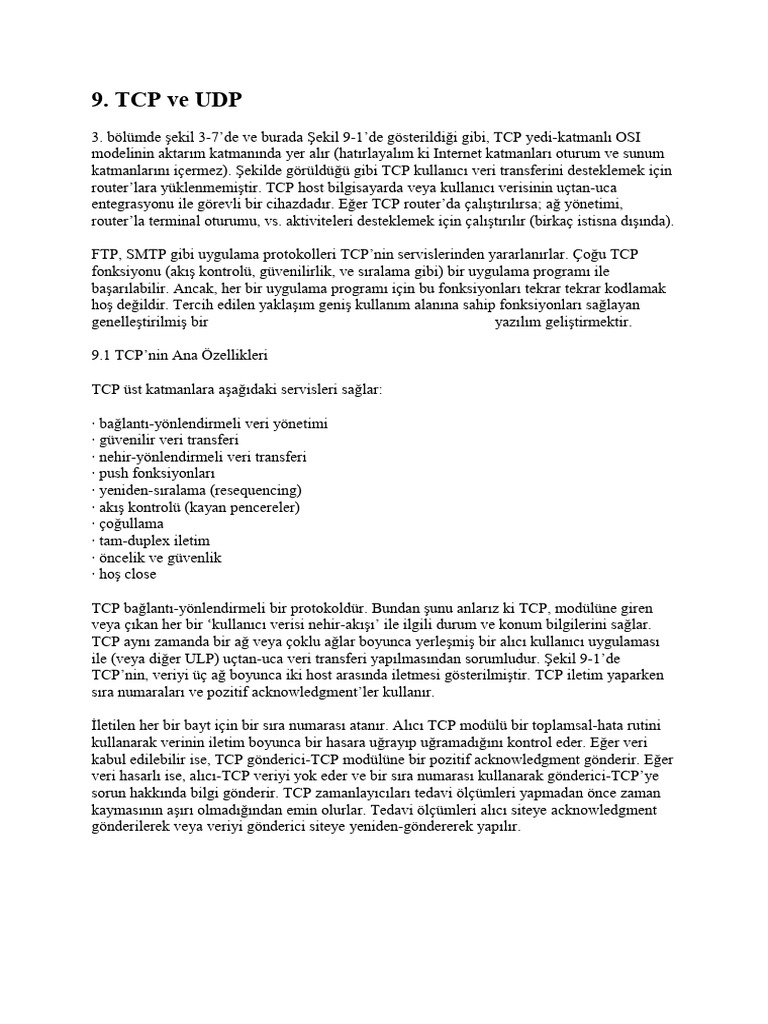 TCP Ve UDP | PDF