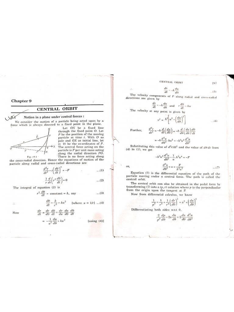 Central Force | PDF | Velocity | Force