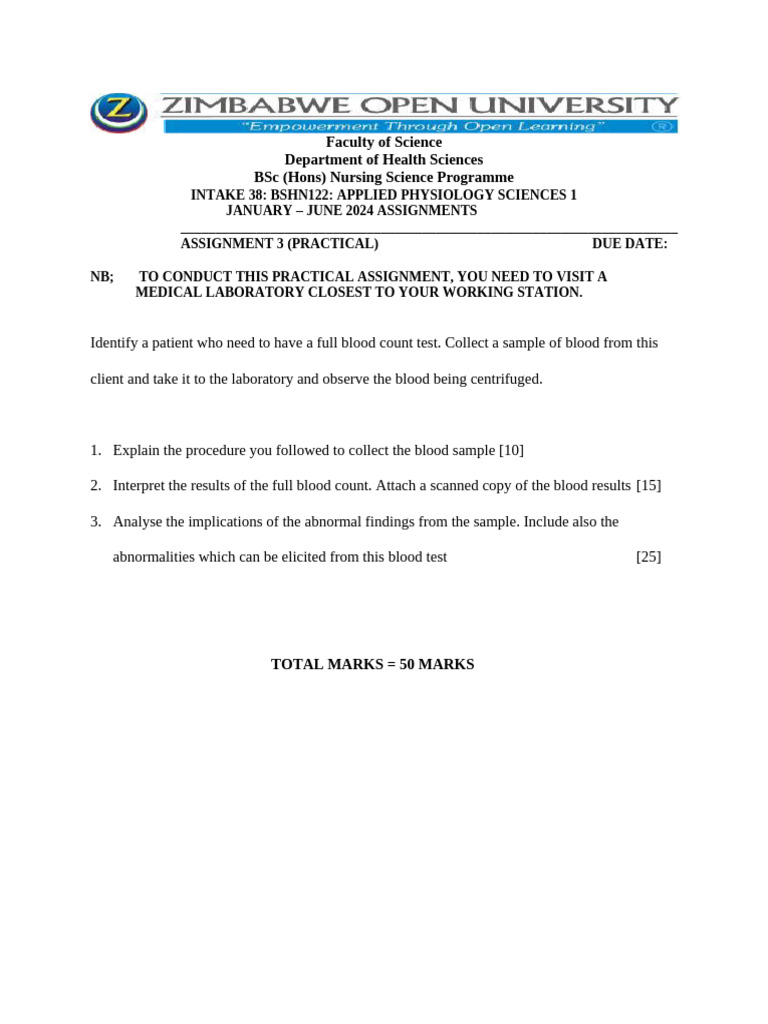 Bshn 122 Assignment 3 Practical | PDF