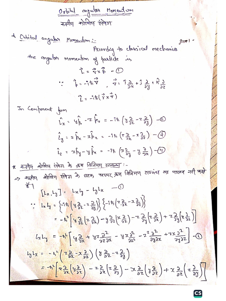 Unit 3 Angular Momentum Quantum Physics | PDF