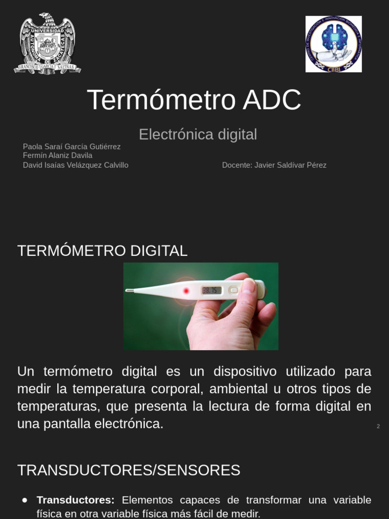 Termómetro Digital y Conversión ADC | PDF | Conversor analógico a ...