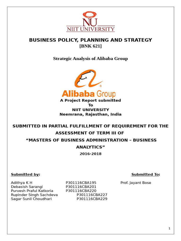 MBA Strategy Report: Alibaba Analysis | PDF | Alibaba Group | E Commerce