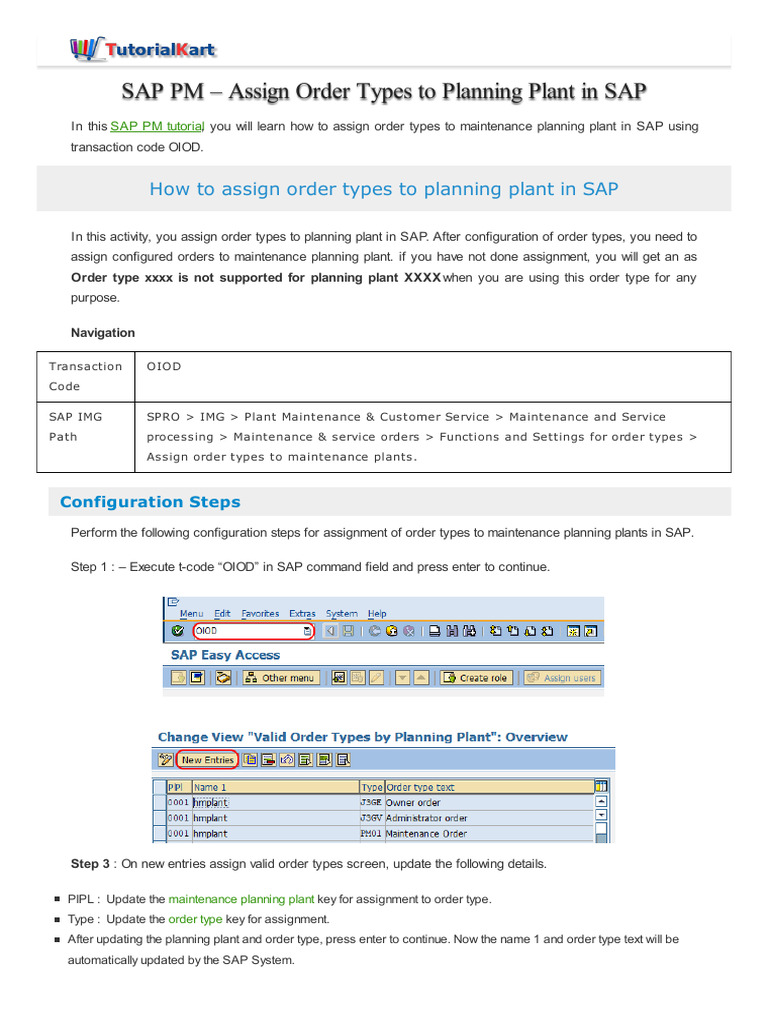 Assign Order Types to Planning Plant | PDF | Computing | Information ...
