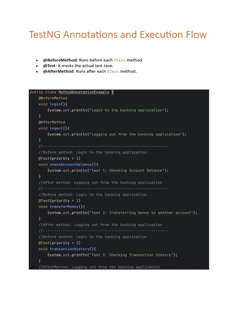 TestNg Annotations | PDF | Computing | Software Engineering TestNg Annotations | PDF | Computing | Software Engineering