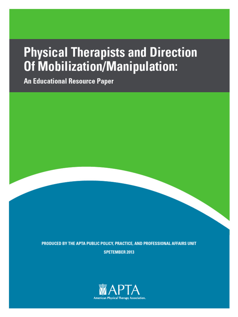 APTA Mobilization-and-Manipulation Sept2013 | PDF | Physical Therapy | Chiropractic