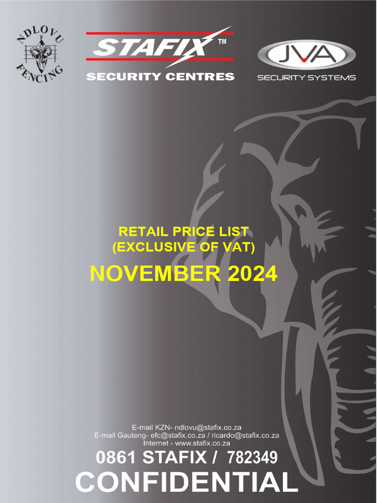 Ndlovu Stafix-Jva Retail Price List New - November 2024 | PDF | Wire ...