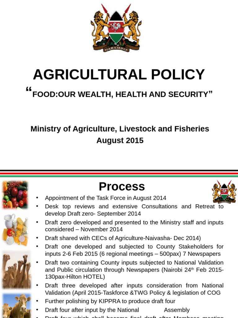 Kenya Agricultural Policy Overview | PDF | Agriculture | Agribusiness