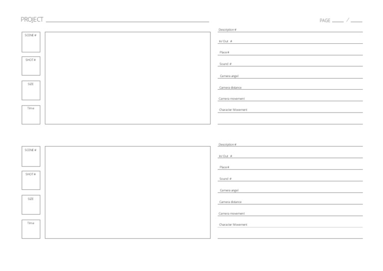 A4 Storyboard Template - 2-Panel - Landscape - StudioBinder | PDF