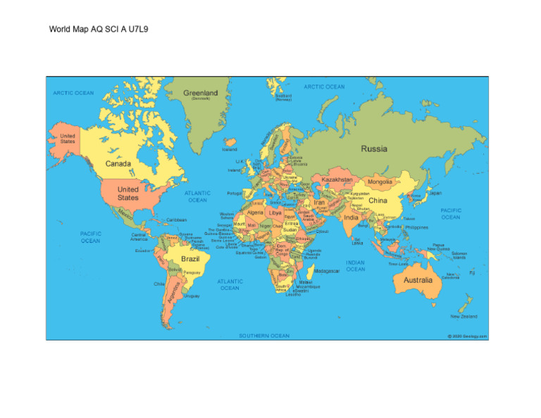 World Map AQ SCI A U7L9 | PDF