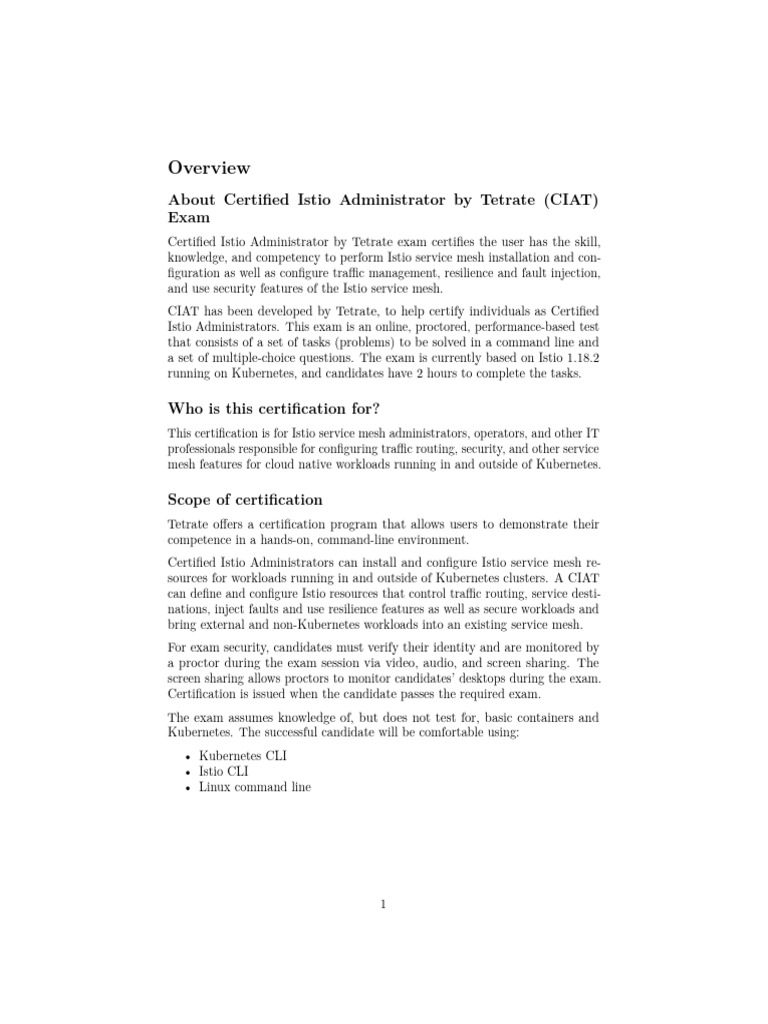 Certified Istio Administrator Exam Guide | PDF | Identity Document | Computing