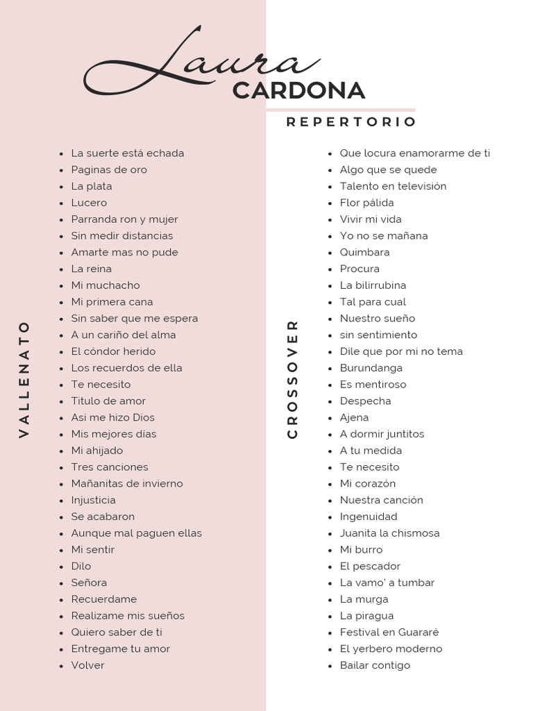 Repertorio Laura Cardona | PDF