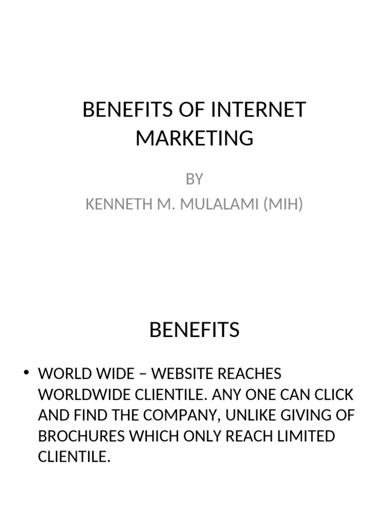 Key Advantages of Internet Marketing | PDF