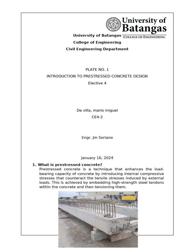 Introduction to Prestressed Concrete Design - Elective 4 | PDF | Prestressed Concrete | Concrete