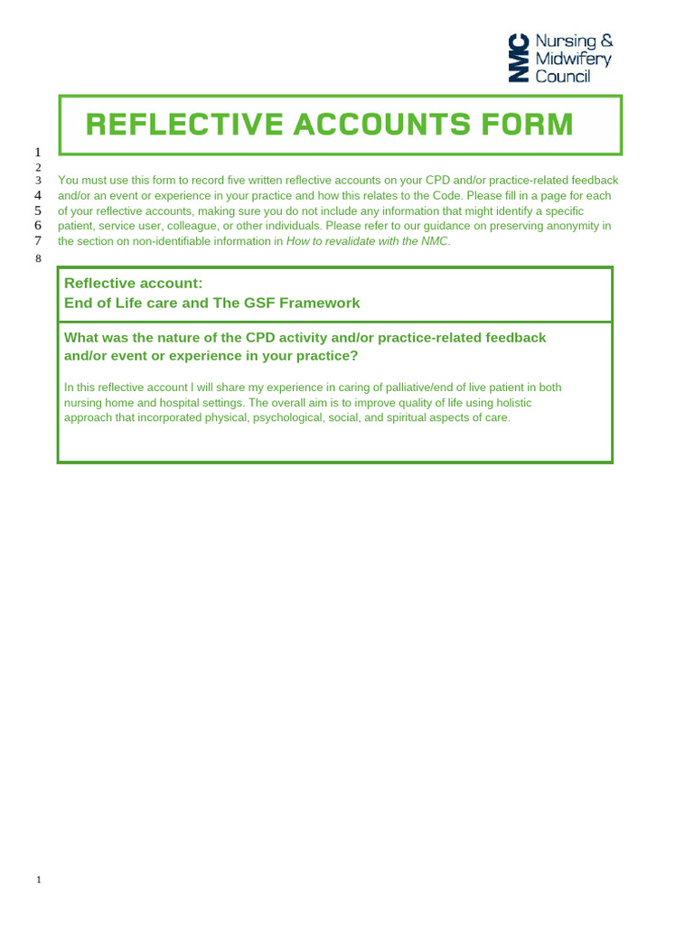 End of Life Care and The GSF Framework | PDF | End Of Life Care ...