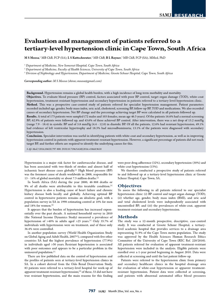 2016 - Evaluation and Management of Patients Referred To A Tertiary ...