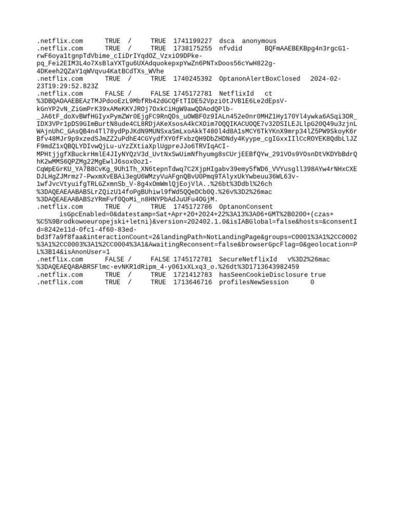 Netflix Cookie Data Information | PDF