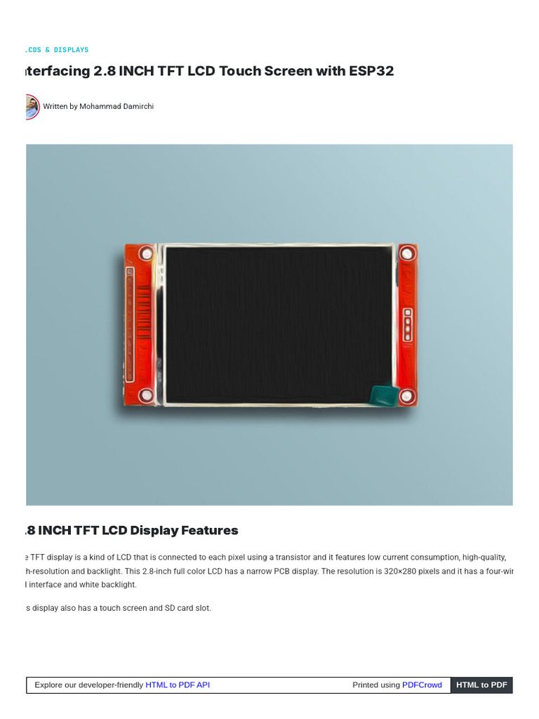 Esp 32 LCD | PDF | Liquid Crystal Display | Arduino