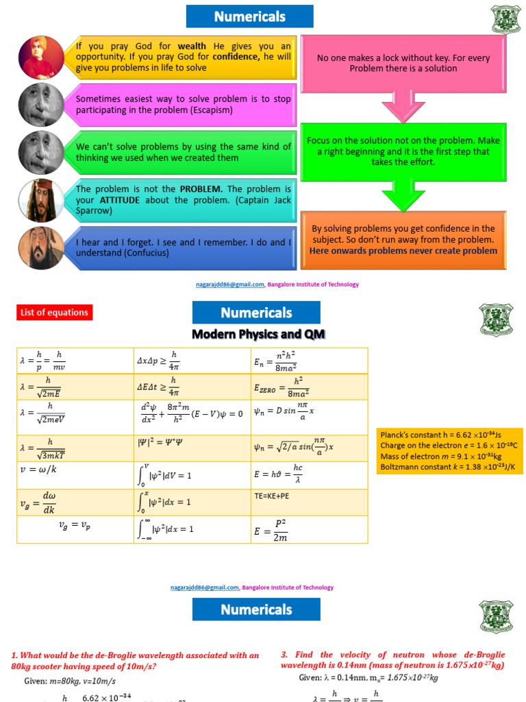 2. Numericals on MP and QM-EEE-2023 | PDF | Electronvolt | Electron