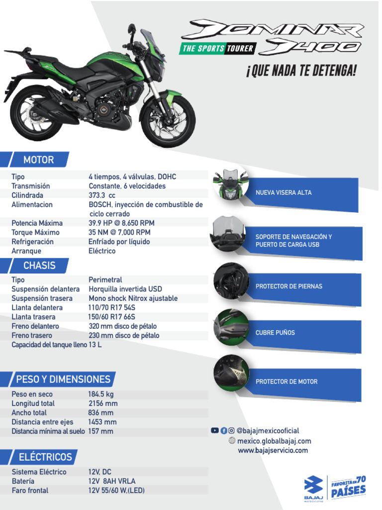 Especificaciones de Motocicleta 373cc | PDF