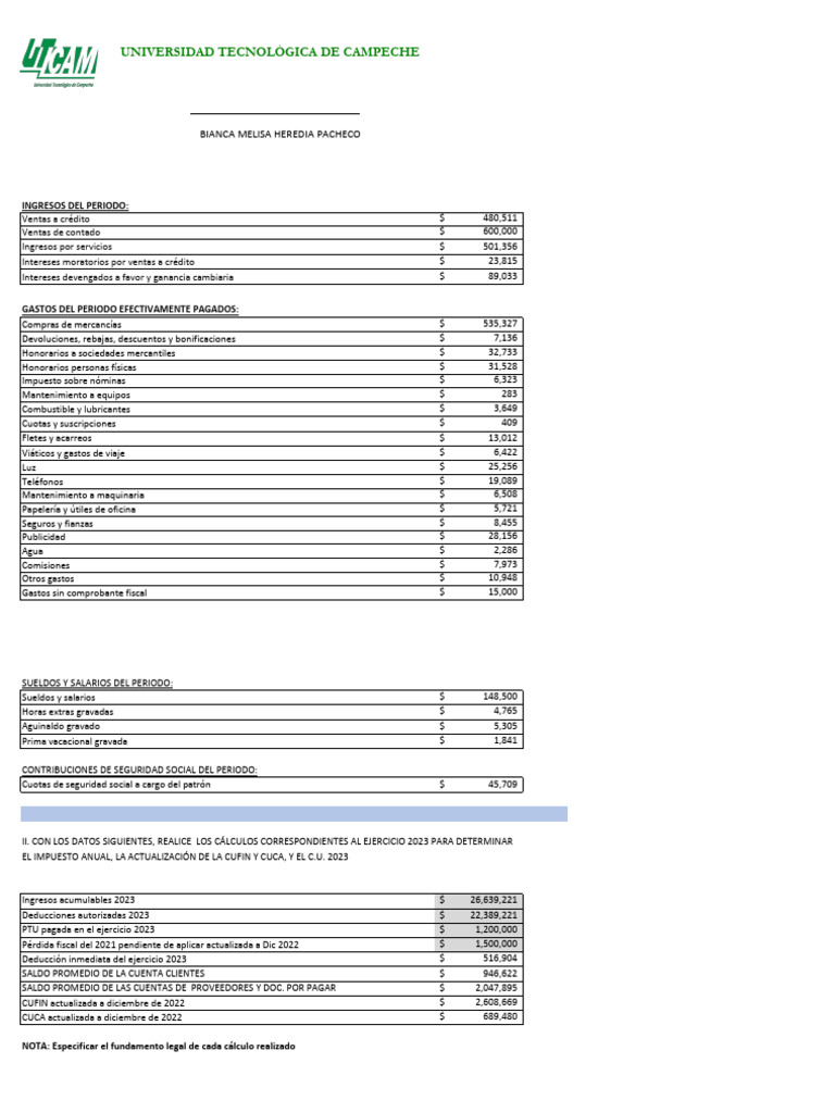 CASO PRÁCTICO CU Y PP ISR (Recuperado Automáticamente) | PDF | Impuesto sobre la renta ...
