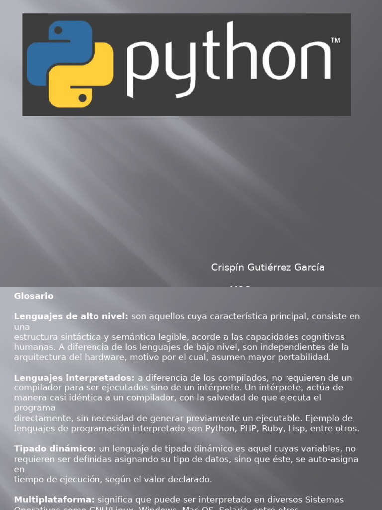 PYTHON | PDF | Lenguaje de programación | Objeto (informática)