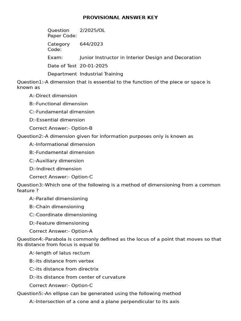 Interior Designing MCQ Questions | PDF | Bending | Perpendicular