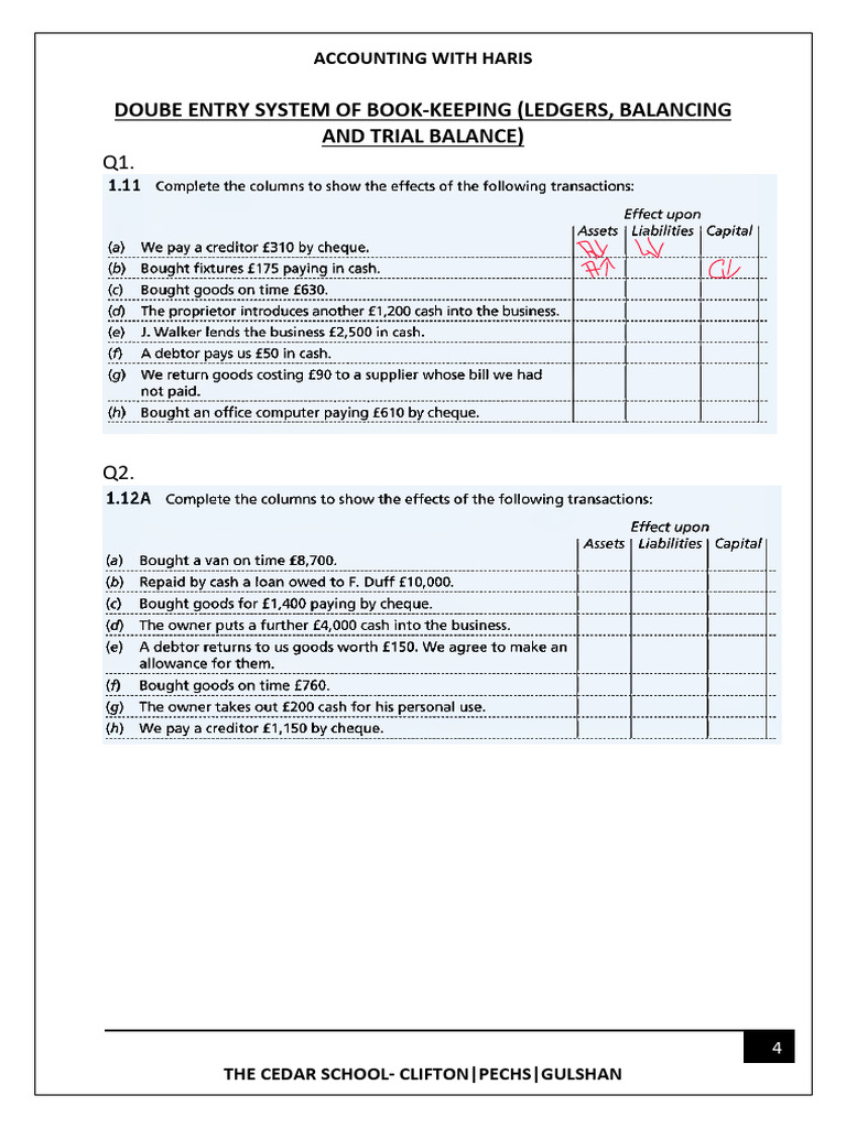 IGCSE WORKBOOK (1)-3-12 | PDF | Debits And Credits | Bookkeeping